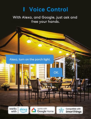 meross Outdoor Smart Plug, Outdoor Wi-Fi Outlet with 2 Grounded Outlets, Remote Control, Timer, Waterproof, Works with Amazon Alexa, Google Home, SmartThings, 2.4Ghz only, FCC Certified, Non-HK