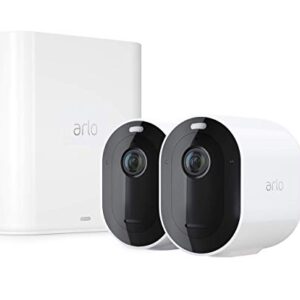 Arlo Pro 3 – Wire-Free Security 2 Camera System | 2K with HDR, Indoor/Outdoor, Color Night Vision, Spotlight, 160° View, 2-Way Audio, Siren | Works with Alexa | (VMS4240P) (Renewed)