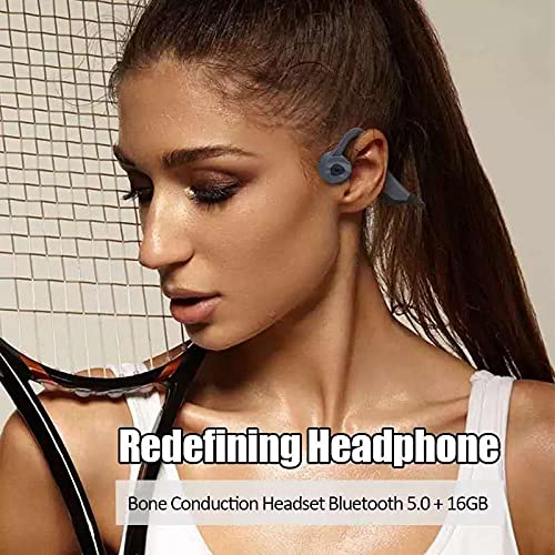 New Swimming Bone Conduction Headset Bluetooth Wireless Headset 16GB MP3 Music Player Waterproof earplug Fitness Exercise Headset Blue(Customized)