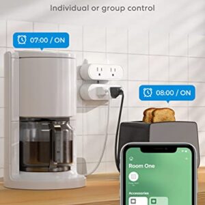 Smart Plug, Meross WiFi Dual Smart Outlet Supports Apple HomeKit, Siri, Alexa, Google Assistant & SmartThings, Voice & Remote Control, 10A, Timer, No Hub Required, 2.4GHz WiFi Only, 2 Pack