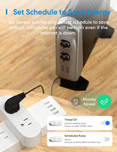 Smart Plug, Meross WiFi Dual Smart Outlet Supports Apple HomeKit, Siri, Alexa, Google Assistant & SmartThings, Voice & Remote Control, 10A, Timer, No Hub Required, 2.4GHz WiFi Only, 2 Pack