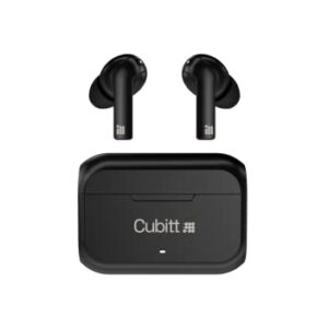 Cubitt True Wireless Earbuds Generation 2, 5.3 Bluetooth, IPX5 Water reistance, Premium Sound, Touch Control, Built in Microphone, Voice Assistance, Game Mode for Men and Women (Black)