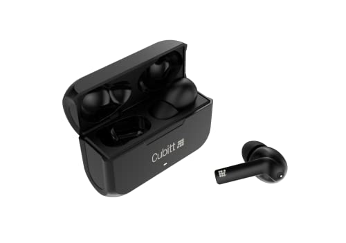 Cubitt True Wireless Earbuds Generation 2, 5.3 Bluetooth, IPX5 Water reistance, Premium Sound, Touch Control, Built in Microphone, Voice Assistance, Game Mode for Men and Women (Black)