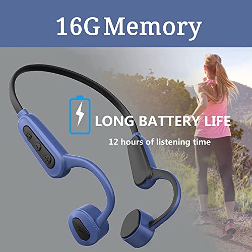 TWEE Bone Conduction Headphones Bluetooth Wireless Headset with Microphones Waterproof for Swimming 16G MP3 Player Sports Earbuds IPX8 for Running Water Sports & Underwater Activities