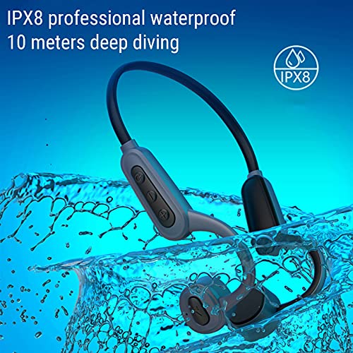 TWEE Bone Conduction Headphones Bluetooth Wireless Headset with Microphones Waterproof for Swimming 16G MP3 Player Sports Earbuds IPX8 for Running Water Sports & Underwater Activities