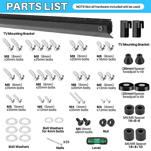 No Stud TV Mount for All Brand 22-55 Inch TVs, Universal Studless TV Drywall Mount Bracket for Flat Screen TVs Monitors, Low Profile, Loading Capacity 100lbs, Max Vesa 400 x 400mm