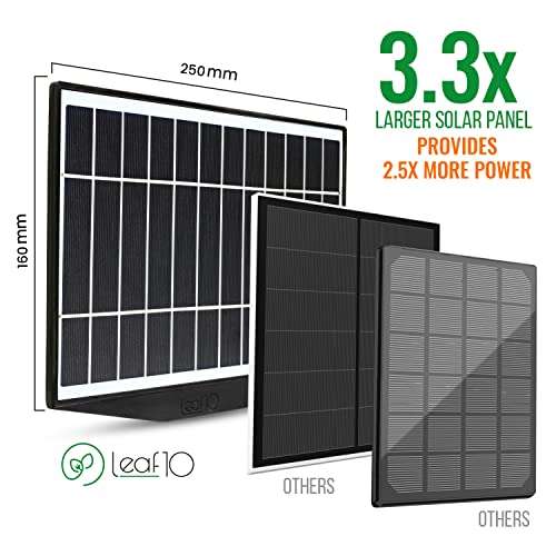 Leaf 10 5W Solar Panel Charger for Arlo Ultra, Ultra 2, Pro 3, and Pro 4 Outdoor Cameras with Magnetic Charging Cable and Adjustable Mount Extension Arm