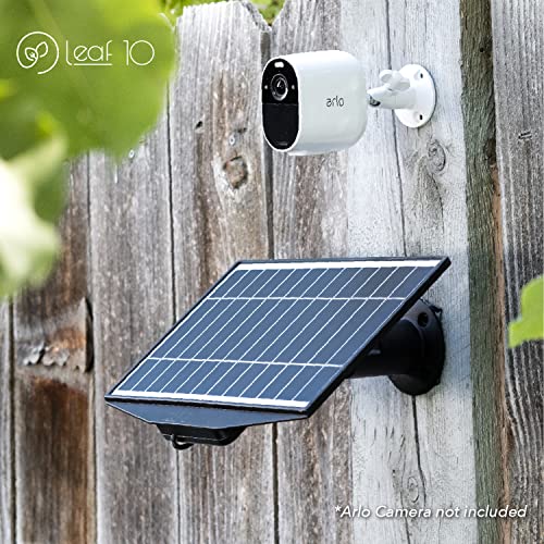 Leaf 10 5W Solar Panel Charger for Arlo Ultra, Ultra 2, Pro 3, and Pro 4 Outdoor Cameras with Magnetic Charging Cable and Adjustable Mount Extension Arm