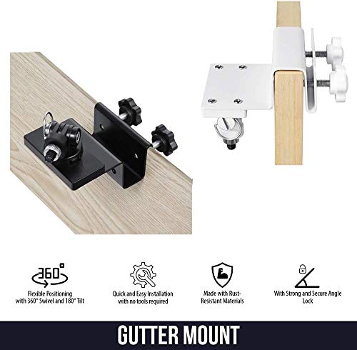 Wasserstein Weatherproof Gutter Mount Compatible with Arlo Pro/Pro2/Pro3/Pro4/ HD/Ultra/Ultra 2 (White)