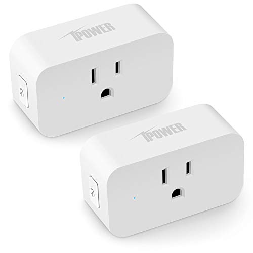 iPower Smart Plug Socket Homekit Mini Wifi Outlet Extender Switches Compatible with Alexa, Google Home & IFTTT for Voice Control, Timer Function, Remote Control, 2.4GHz Network, White