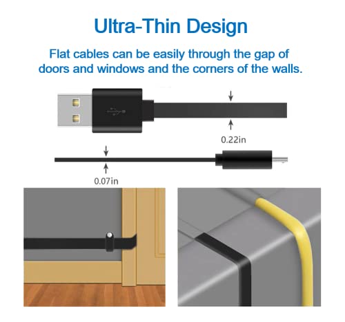 20FT Power Extension Cable Charger for Blink Outdoor,Blink XT2/XT,Wyze Cam V3,WyzeCam Outdoor,Arlo Essential,Eufy,KasaCam,Yi Camera,Weatherproof Charging Cord with Adapter for Security Cam 2Pack,Black