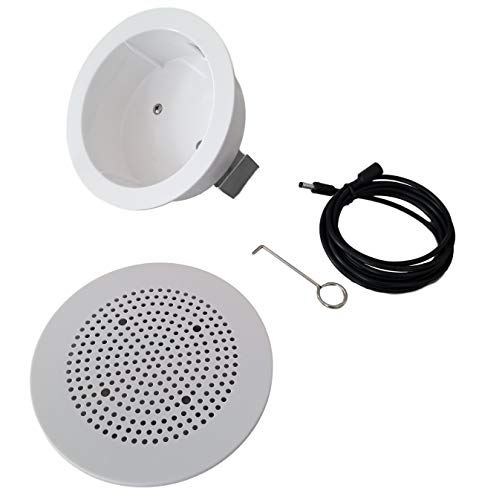 Mount Genie Flush Mount | Built-in Wall or Ceiling Bluetooth Speaker Mount [Newest 2019 Model] | Includes Optional Grill. Award Winning Design. Fantastic Sound (White, 1-Pack)