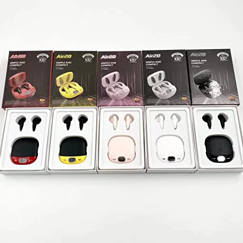 Air20 Wireless Earbuds Bluetooth Headphones with Wireless Charging Case IPX4 Waterproof Stereo Earphones in-Ear for SPOR (White)