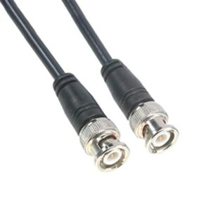 amphenol co-058bncx200-003 black rg58 coaxial cable, 50 ohm, bnc male to bnc male, 3′