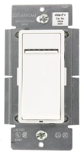 Leviton VRE06-1LZ Vizia RF + 600W Electronic Low Voltage Scene Capable Dimmer, White/Ivory/Light Almond, Works with Alexa