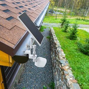 ALERTCAM 2-in-1 Weatherproof Gutter Mount for Arlo Solar Panel and Arlo Pro/Arlo Pro 2/Arlo Pro 3/Arlo Pro 4/Arlo Ulra Security Camera, Perfect Angle to Get Adequate Sunlight - White