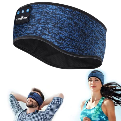 MUSICOZY Bluetooth 5.2 Headband Sports Sleep Headphones, Bluetooth Ear Muffs for Winter Side Sleepers Workout Running Insomnia Travel Yoga Office Cool Gadgets Tech Unique Gifts, 2 Pack