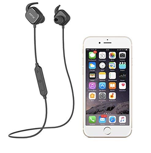 ARTIX Neckband Bluetooth Headphones with Mic - Wireless Sport Earbuds, Bluetooth Wireless Earbuds with Earhooks, Bluetooth Earbuds with Ear Hook, Running Earbuds, Neck Bluetooth Headphones Microphone