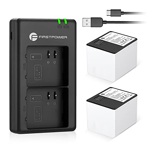 FirstPower Rechargeable Arlo A-4a Battery 2-Pack 5200mAh and Dual USB Charger VMA5400 Compatible with Arlo Ultra, Arlo Ultra 2, Arlo Pro 3 and Arlo Pro 4 Cameras