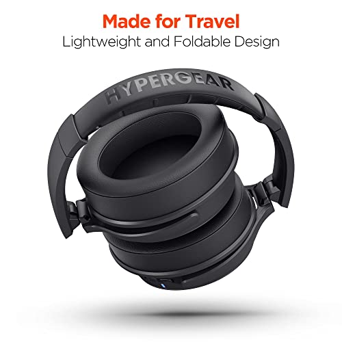 HyperGear Stealth ANC [Active Noise Cancelling] Wireless Over Ear Bluetooth Headphones, 24H Playtime, Memory Foam Ear Cups, for Travel, Home Office, Online Class [Black] 15540