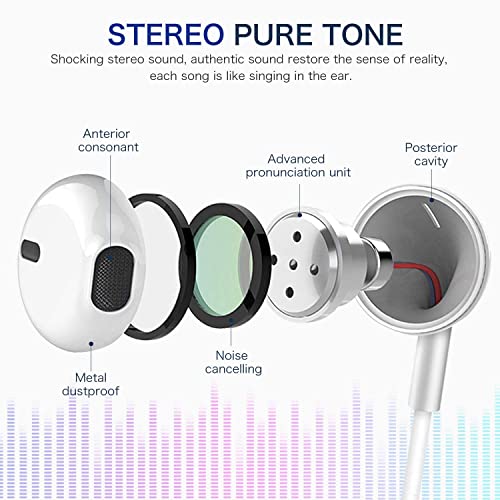 Earbuds Wired, Noise Isolating Earphones with Microphone Headsets in-Ear Headphones with Stereo Sound Earphone Wired for Phone 6/6s plus/5s/SE/Galaxy/Tablets