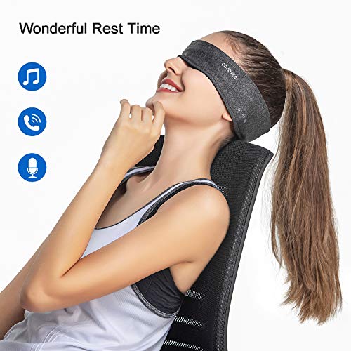 Sleep Headphones Bluetooth Headband Cojoyee Music Sports Band V5.0 with Deep Bass Speaker Long Working Time for Running Hiking Travelling Noon Rest Meditation Yoga. …