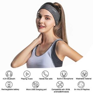 Sleep Headphones Bluetooth Headband Cojoyee Music Sports Band V5.0 with Deep Bass Speaker Long Working Time for Running Hiking Travelling Noon Rest Meditation Yoga. …