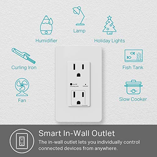 UCOMEN Smart Power Wall Outlets WiFi Sockets W/ 2 Plug outlets Remote Controller Compatible with Alexa, Google Home Requires 2.4 GHz Wi-Fi,4 pcs