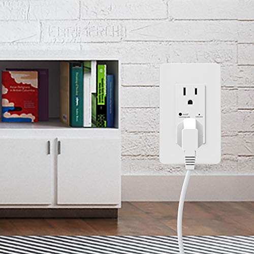 UCOMEN Smart Power Wall Outlets WiFi Sockets W/ 2 Plug outlets Remote Controller Compatible with Alexa, Google Home Requires 2.4 GHz Wi-Fi,4 pcs