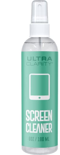 ULTRA CLARITY Screen Cleaning Spray 6oz, LED LCD TV, Phone Screen, Laptop, Tablet, Touchscreen, Optical Grade Streak-Free Cleaner