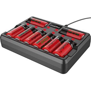 Arlo Batteries Rechargeable, 16-Pack 800mAH NiMH 123A Batteries Rechargeable and CR123A Charger for Arlo VMS3130 VMC3030 VMK3200 VMS3330 3430 3530 Cameras, Alarm System, Flashlight