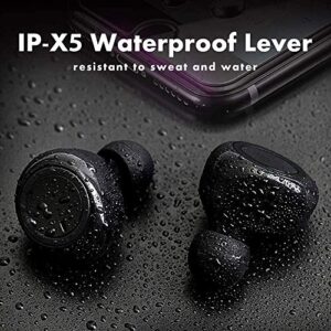 Bluetooth Headset, 5.0 Wireless Headset with 24 Hours of Battery Life, in-Ear Earbuds IP7 Waterproof Headset, Enhanced bass, Bluetooth Sports Headset with high-Definition Microphone, LED Display