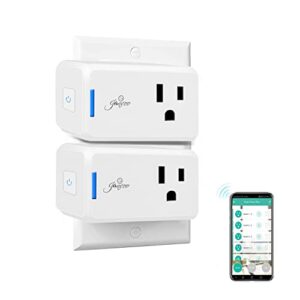 2pack wi-fi smart plug wireless mini outlet with schedule,remote control your devices,occupies only one socket, compatiable with alexa echo & google home assistant, timing function