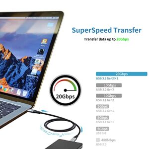 USB C to C 3.2 Gen 2×2 Cable 100W/20Gbps [6FT 2Pack] 4K Video Output Fast Charge Compatible with Thunderbolt 3/4 for MacBook iPad Galaxy Pixel Dell Yoga 27 Dell LG Type C Display Monitor etc.