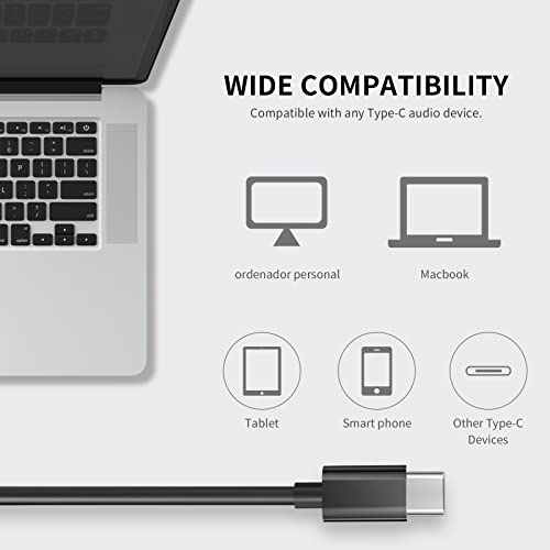 USB Type C Headphone, USB C Earphones Type C Headphones Stereo with Microphone Volume Control Compatible with Samsung Galaxy S20+/S21/S20/Google Pixel/OnePlus/Xiaomi and More