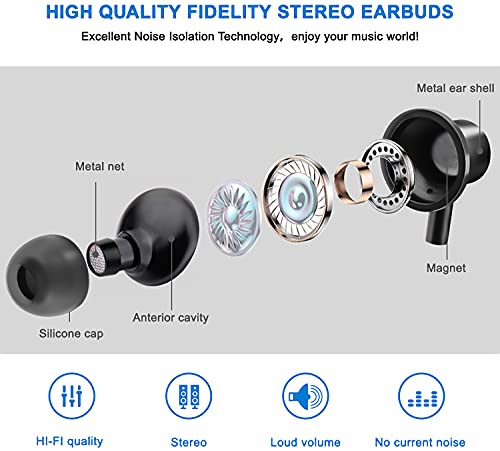 USB Type C Headphone, USB C Earphones Type C Headphones Stereo with Microphone Volume Control Compatible with Samsung Galaxy S20+/S21/S20/Google Pixel/OnePlus/Xiaomi and More