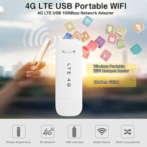 Eboxer 4G LTE USB WiFi USB Network Adapter Portable WiFi for Laptop Desktop PC Computer, Wireless WiFi Signal Receiver Modem Stick Mini Hotspot (with WiFi)