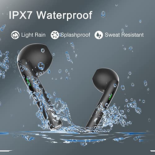 Wireless Earbuds，Bluetooth 5.3 Noise Cancelling Earbuds，Bluetooth Headphones 3D HiFi Stereo Bass， IPX7 Waterproof Sports Touch Control with USB-C Fast Charge Mini Charging Case for Android iOS