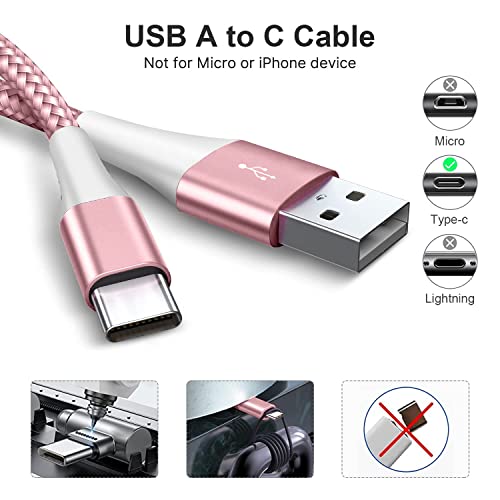 USB C Cable,1M/2M/2M/3M 4pack Charging Cable USB C 3.1A Fast Charging Cable Nylon Long USB Type C Cable for Samsung Galaxy S22 Ultra S21 S20 S10 S9 S8 Plus,Redmi,Sony Google Pixel