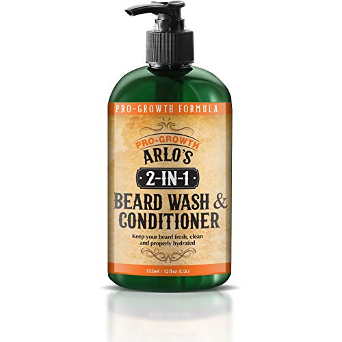 Arlo's 2-in-1 Pro-Growth Beard Wash and Conditioner 12 oz with Pro-Growth Beard Oil 2-PC Kit