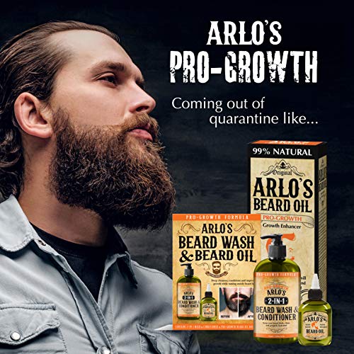 Arlo's 2-in-1 Pro-Growth Beard Wash and Conditioner 12 oz with Pro-Growth Beard Oil 2-PC Kit