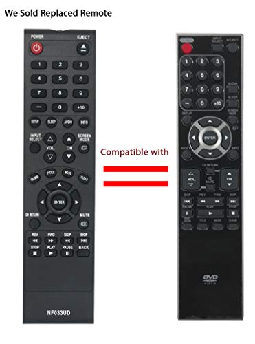 New NF033UD Replaced Remote fit for Sylvania Emerson TV DVD Player LD190SS1 LD190SS2 LD195SSX LD320SS1 LD320SS2 LD320SSX LD370SSX LD190EM1 LD190EM2 LD260EM2 LD320EM2 A9DF1UH