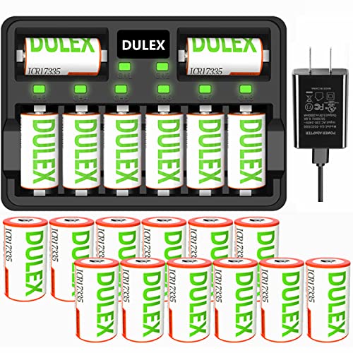 Arlo Batteries Rechargeable 123A and Charger 20 Pack [ ICR17335 NiMH Battery Replace 3V CR123A Batteries ] for Arlo Cameras, Alarm System, LED Flashlight