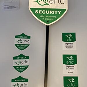 Arlo Yard Security Sign, 8 yr Weatherproof Reflective Aluminum Construction, 6 Window/Door Stickers by 3M Included