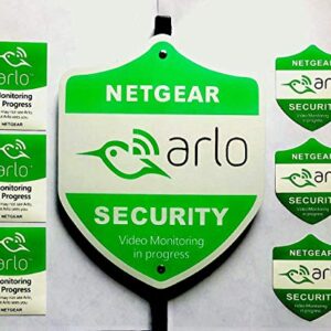 Arlo Yard Security Sign, 8 yr Weatherproof Reflective Aluminum Construction, 6 Window/Door Stickers by 3M Included