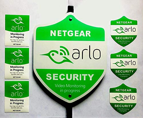 Arlo Yard Security Sign, 8 yr Weatherproof Reflective Aluminum Construction, 6 Window/Door Stickers by 3M Included