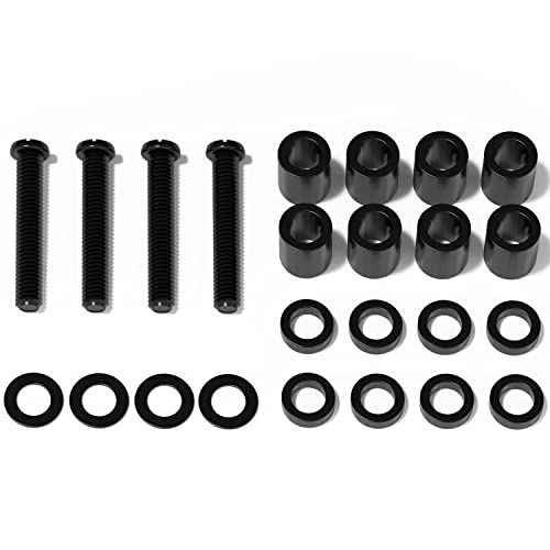 WALI M8 Screws for Samsung TV, M8 VESA TV Mounting Screws, Extra Long with 15mm Long Spacers and D8 Washers (UVSSP-B), Black