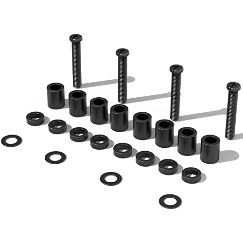 WALI M8 Screws for Samsung TV, M8 VESA TV Mounting Screws, Extra Long with 15mm Long Spacers and D8 Washers (UVSSP-B), Black