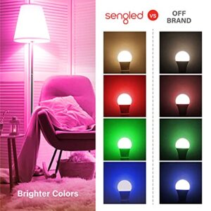 Sengled Smart Light Bulbs, Color Changing Alexa Light Bulb Bluetooth Mesh, Smart Bulbs That Work with Alexa Only, Dimmable LED Bulb A19 E26 Multicolor, High CRI, High Brightness, 9W 800LM, 4Pack