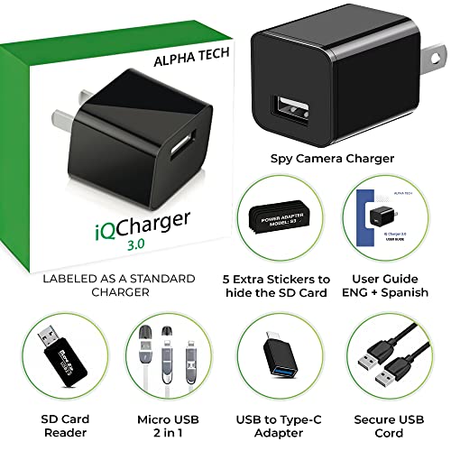 Spy Camera Charger - Hidden Camera - Premium Pack - HD 1080P - Best Mini Spy Camera - USB Charger Camera - Secret Camera - Nanny Cam - Small Cameras for Spying - Surveillance Camera Full HD